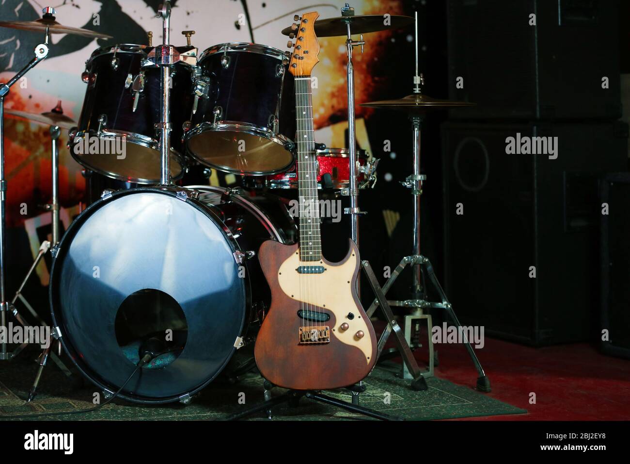 Rock band instruments Stock Photo - Alamy