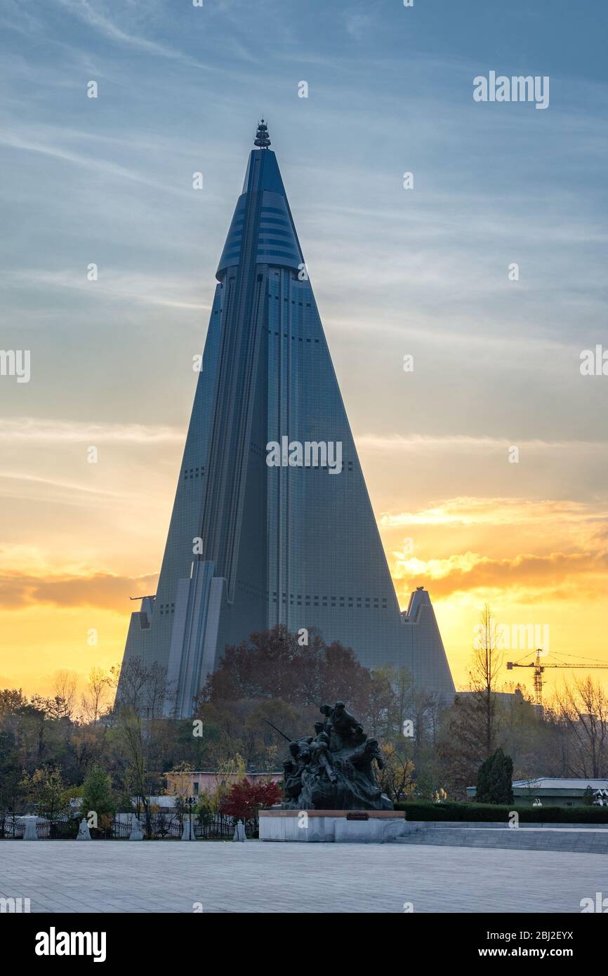 Pyongyang / DPR Korea - November 12, 2015: Ryugyong hotel is an ...