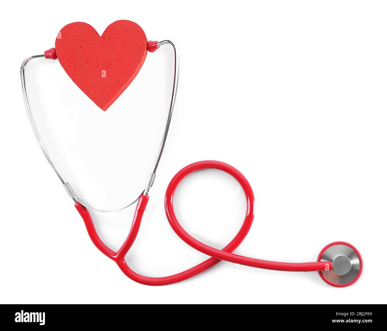 red stethoscope with heart isolated on white Stock Photo - Alamy
