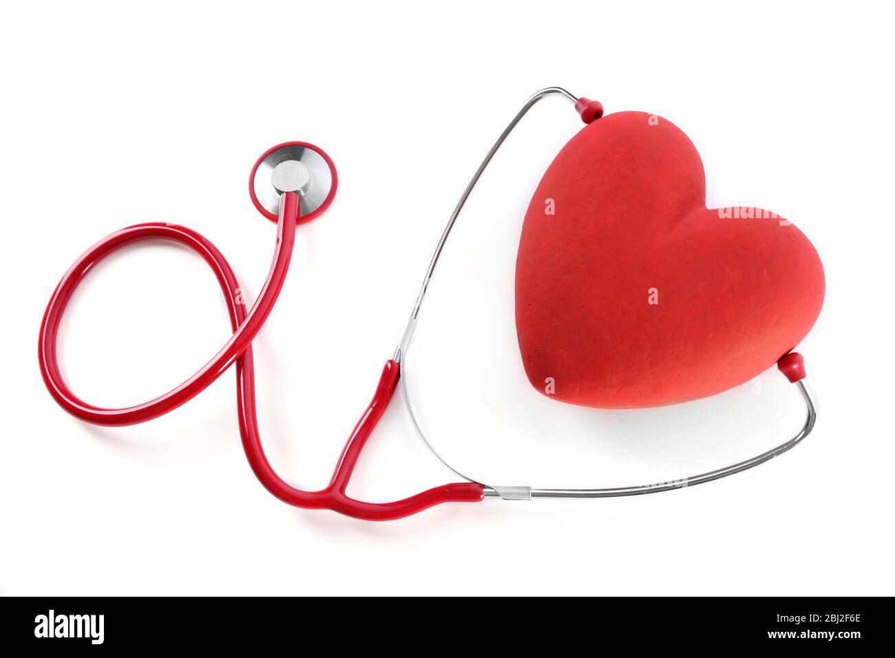 red stethoscope with heart isolated on white Stock Photo - Alamy