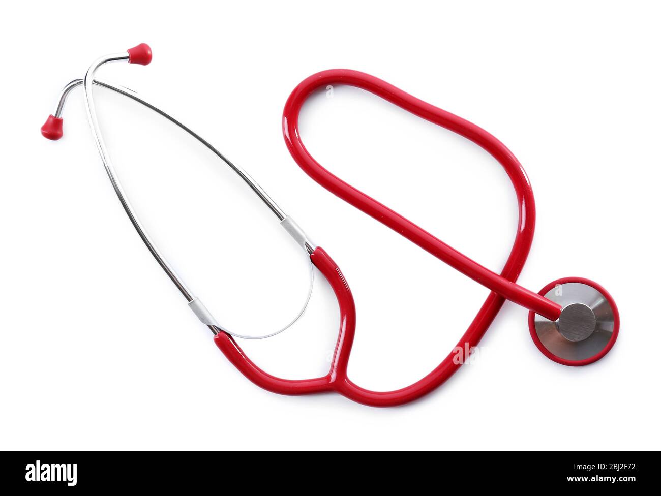red stethoscope isolated on white Stock Photo - Alamy
