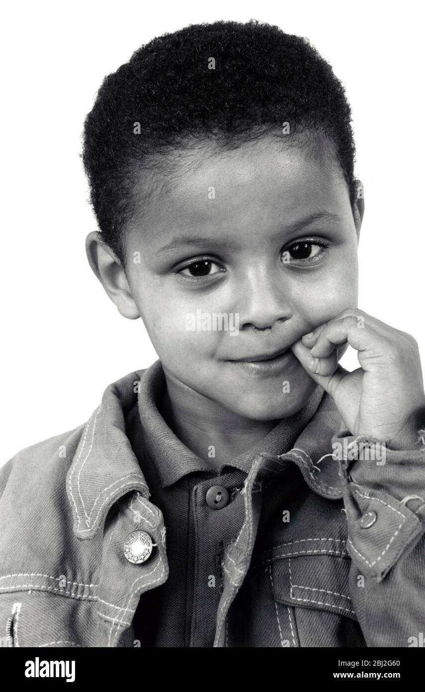 Portrait of a small boy UK 1990s MR Stock Photo - Alamy