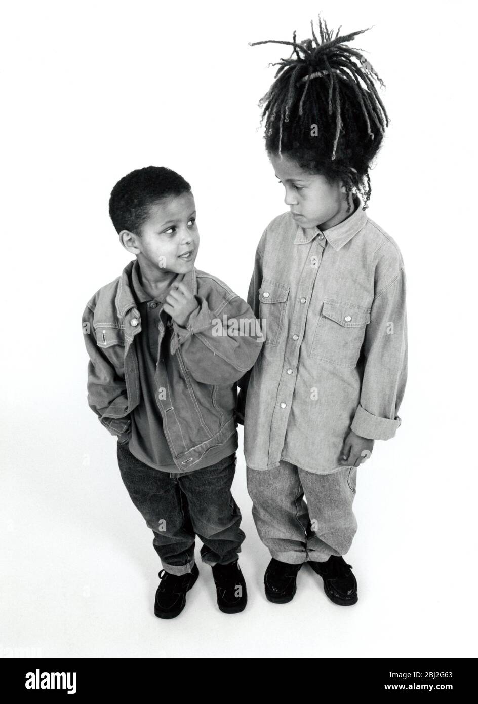 Two children UK 1990s MR Stock Photo - Alamy