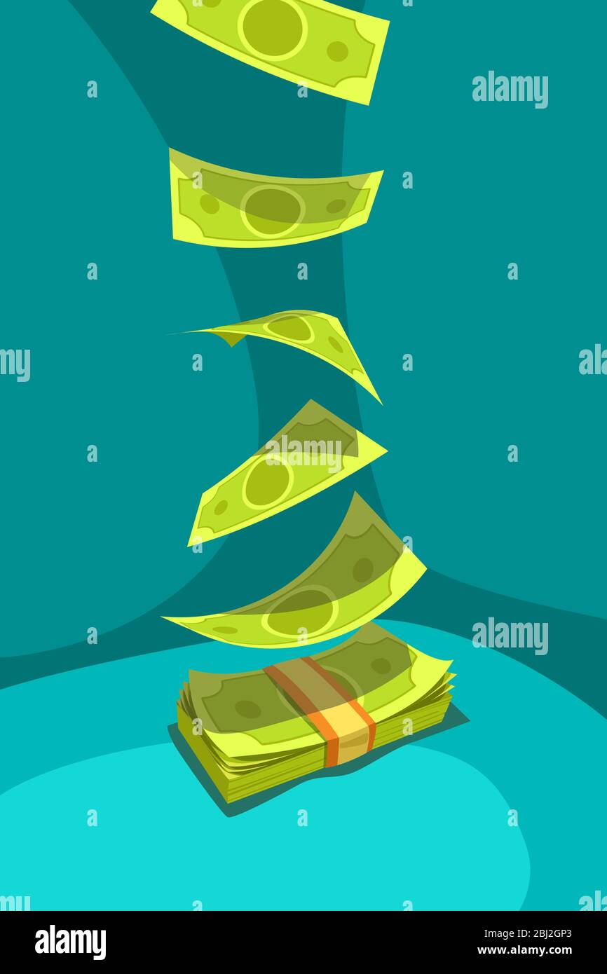 Money dollar bills flying Stock Vector Images - Alamy