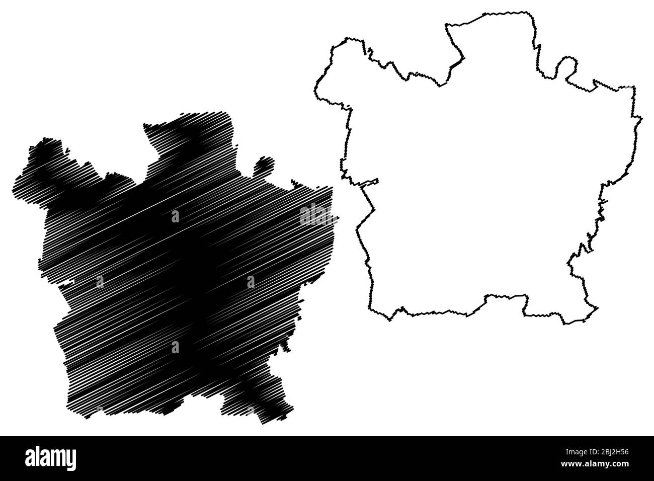Plzen City (Czech Republic, Czechia) map vector illustration, scribble ...