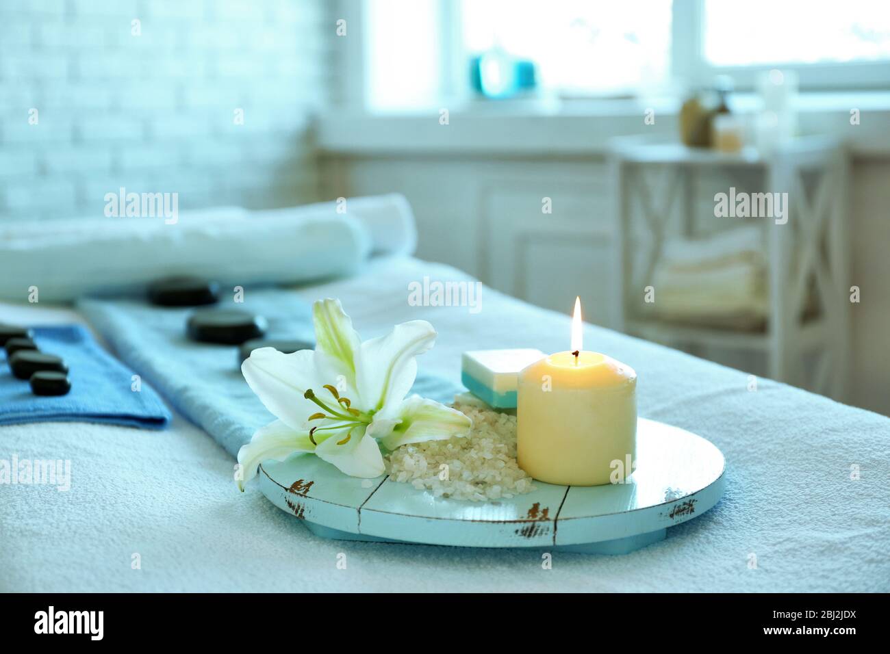 Place for relaxation in modern wellness center Stock Photo - Alamy