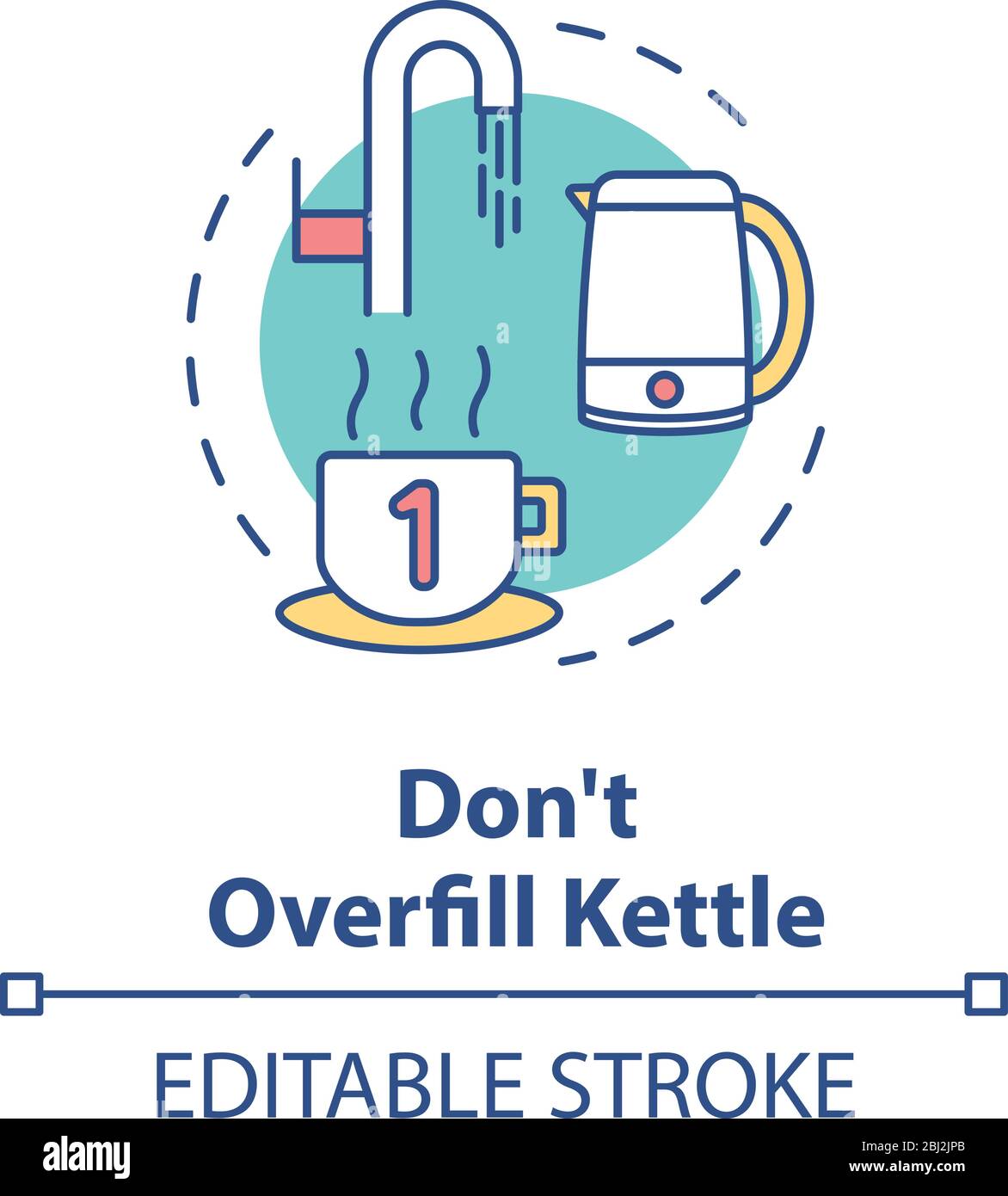 Not overfill kettle concept icon Stock Vector Image & Art - Alamy