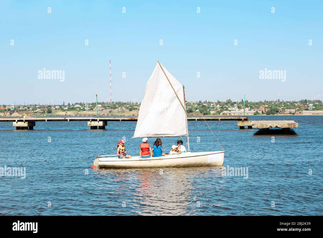 Beautiful boat on calm sea Stock Photo - Alamy
