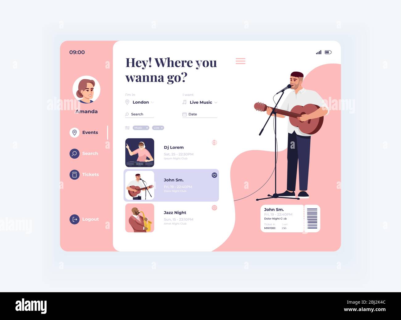 Pastime Planner Tablet Interface Vector Template Mobile App Page Day Mode Design Layout