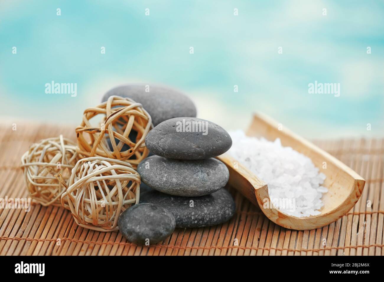 Set of relaxing things on wattled background Stock Photo - Alamy