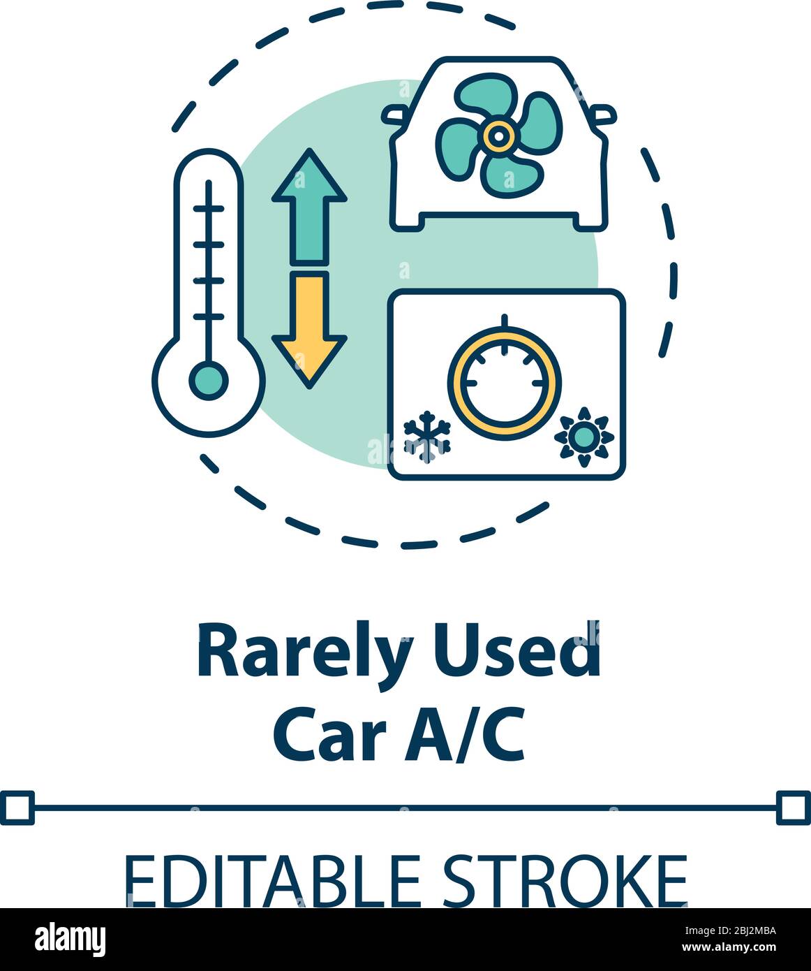 Rarely used car air con concept icon Stock Vector Image & Art - Alamy