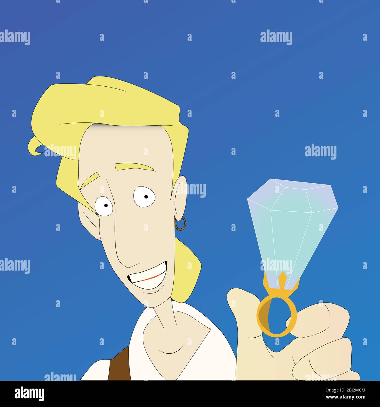 Man Holding A Diamond Ring vector illustration Stock Vector Image & Art ...