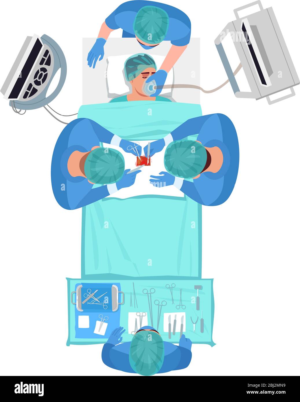 Surgical procedure semi flat RGB color vector illustration Stock Vector ...