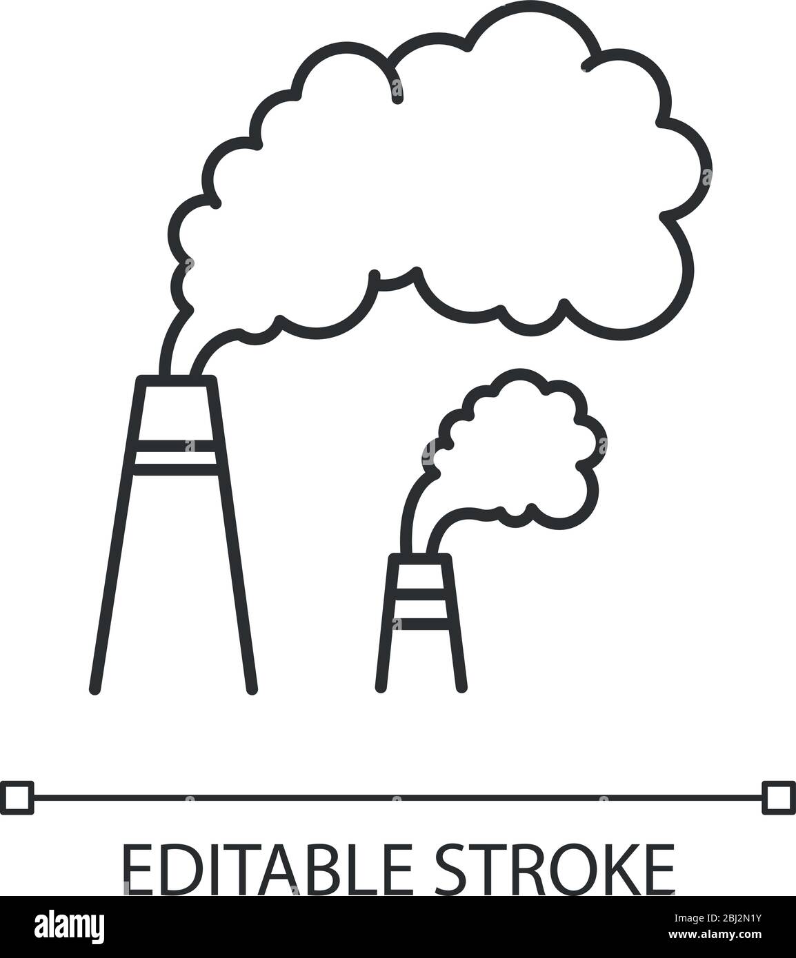 Smoke pixel perfect linear icon Stock Vector Image & Art - Alamy