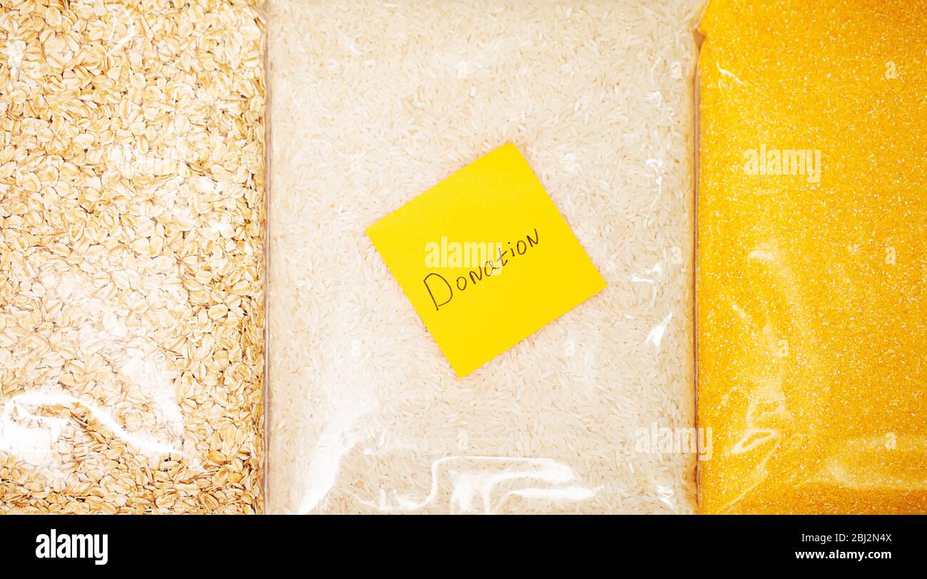 Product donations for people in need help Stock Photo - Alamy