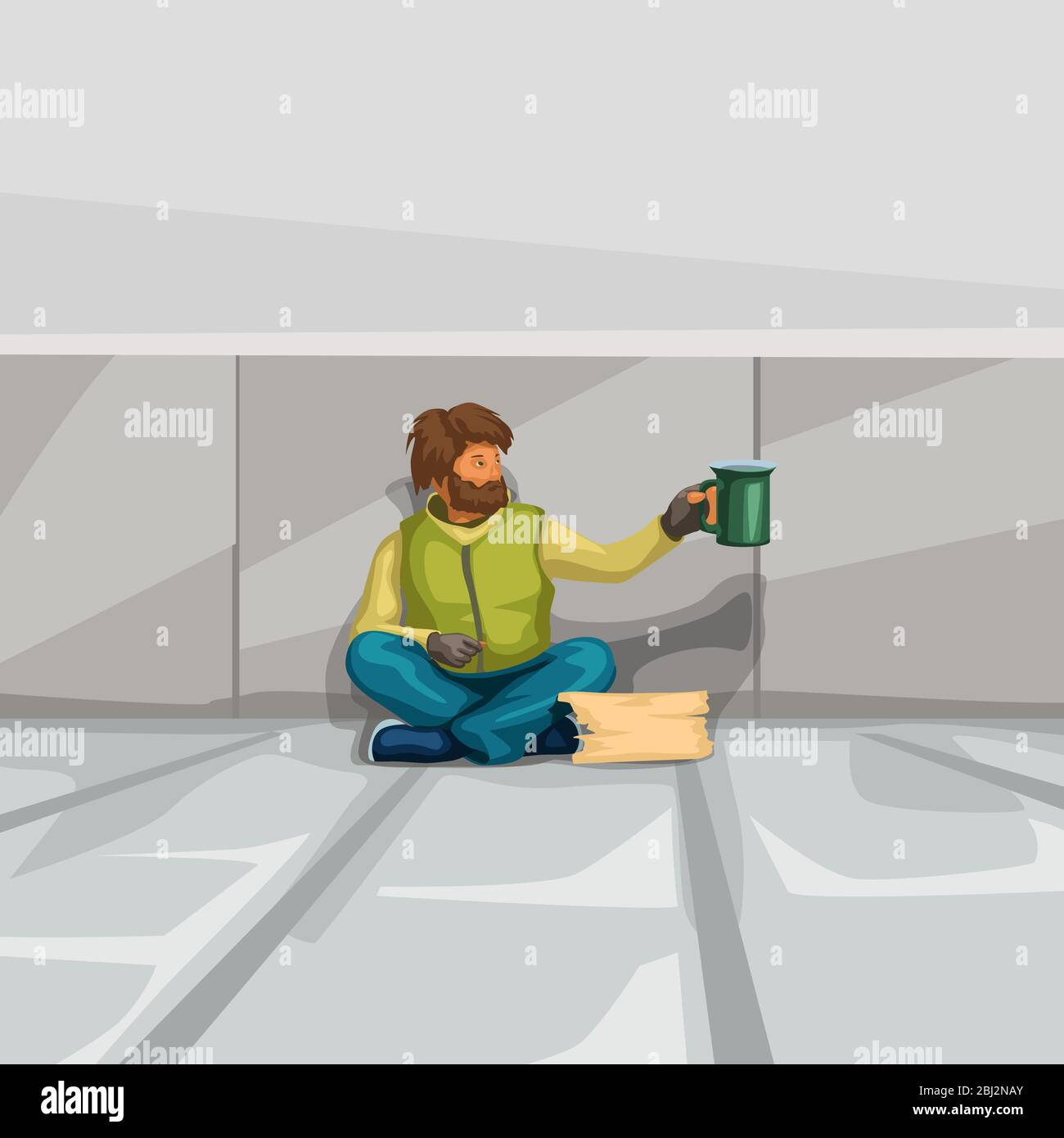 Homeless people poverty beggar Stock Vector Images - Alamy