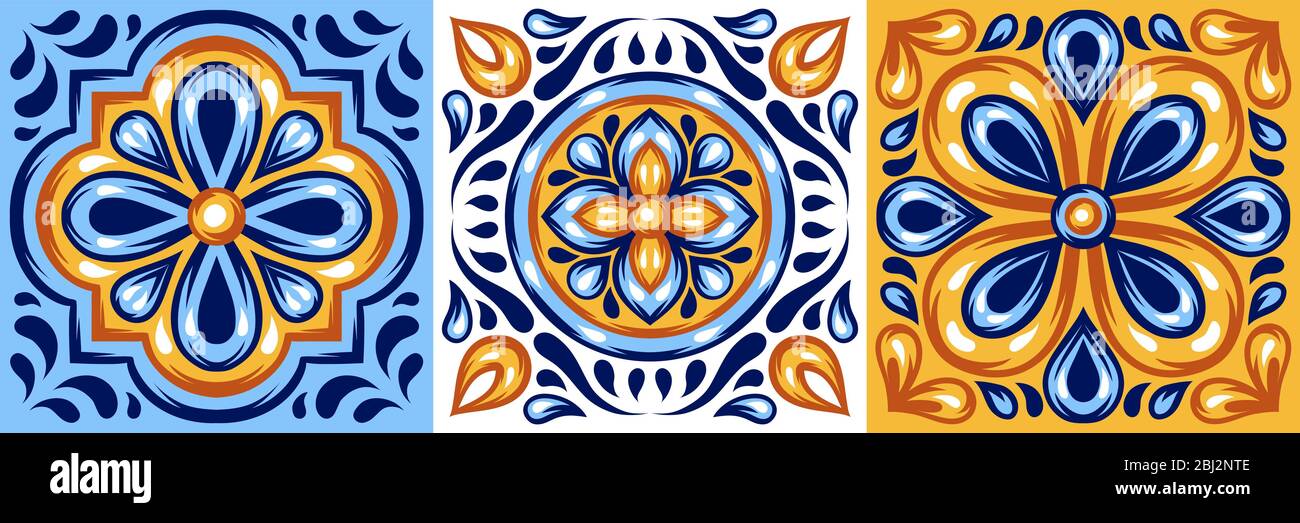 Italian ceramic tile pattern. Mediterranean porcelain pottery Stock ...