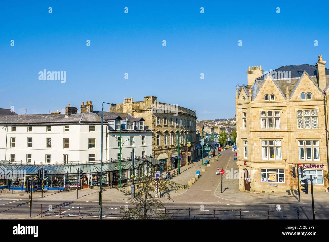 Spring Gardens, The centre of the Peak District spa town of Buxton in ...