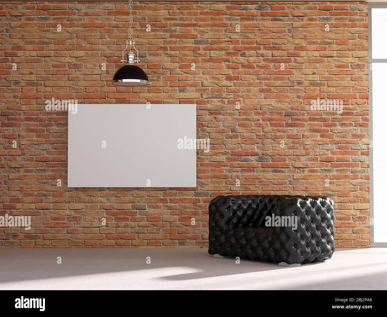 3d rendering of new conceptual interior with mock up pattern and black ...