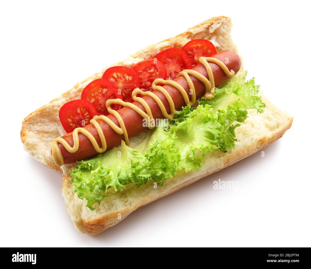 Fresh hot dog isolated on white Stock Photo - Alamy