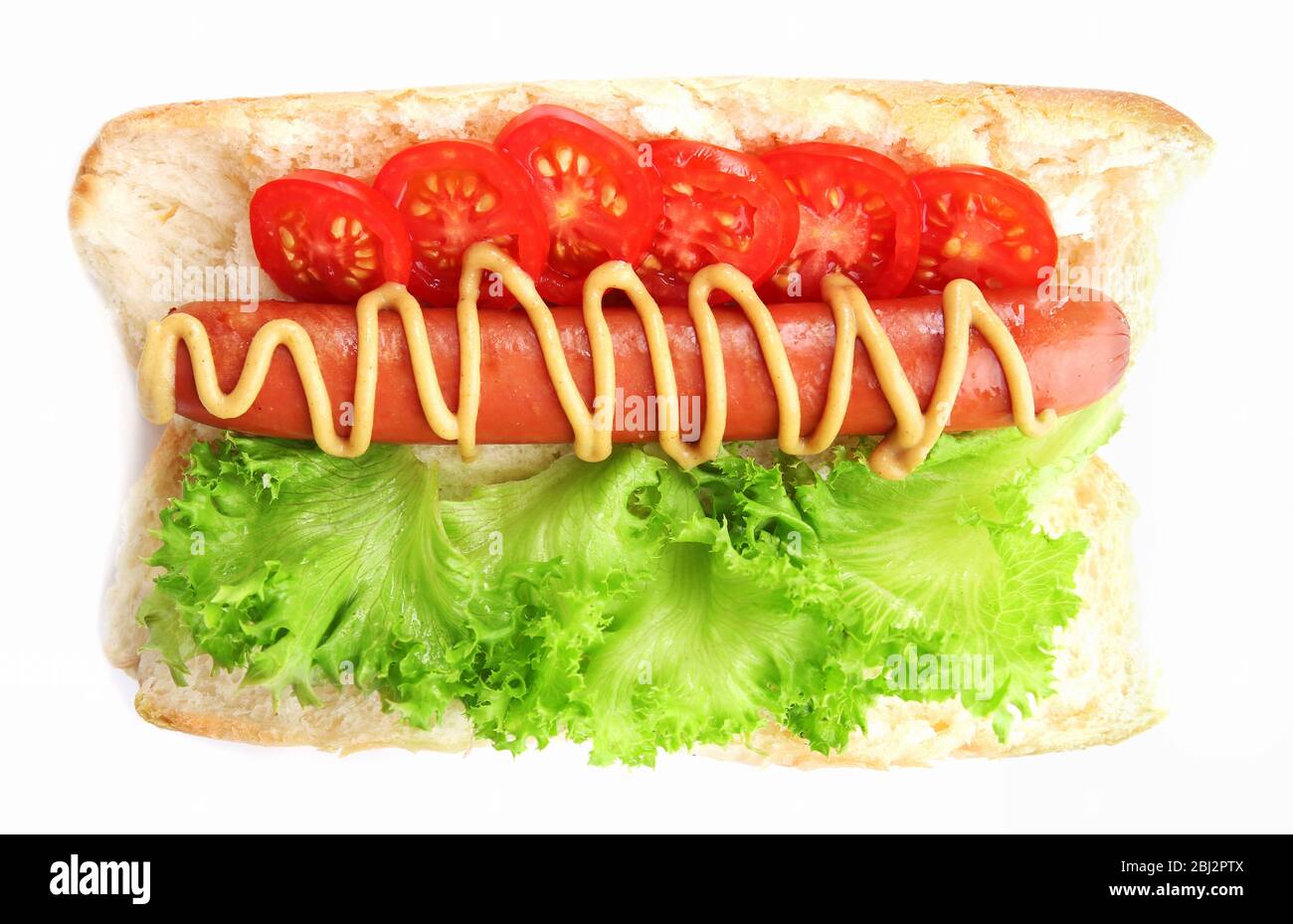 Fresh hot dog isolated on white Stock Photo - Alamy
