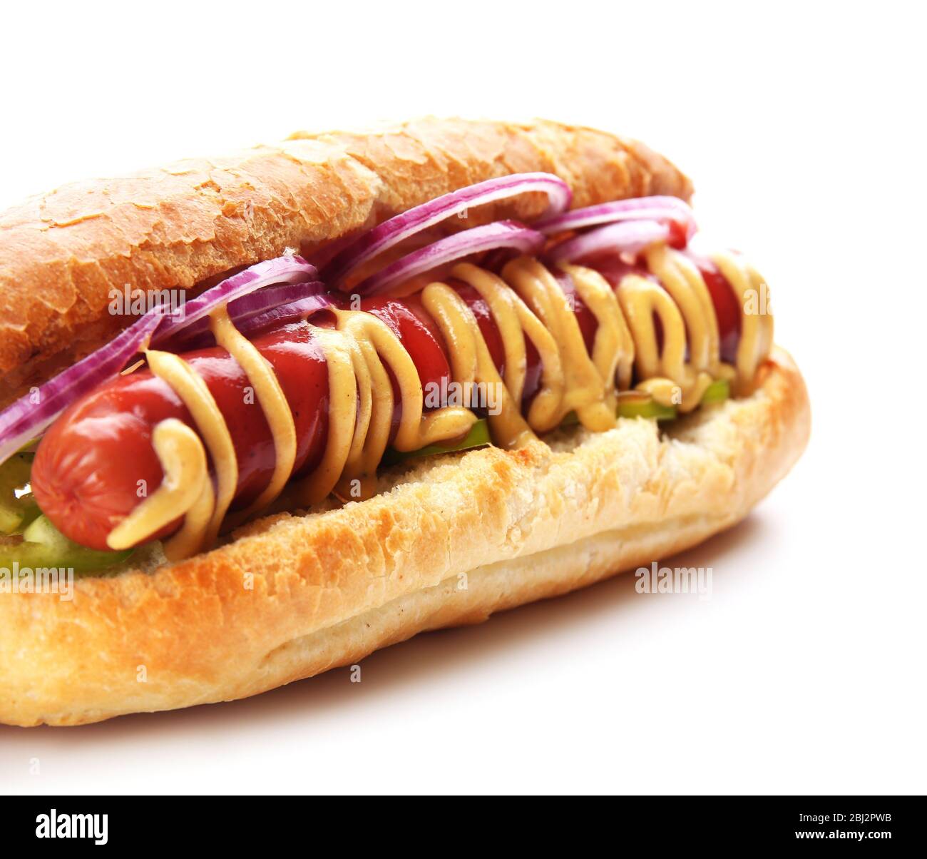 Fresh hot dog isolated on white Stock Photo - Alamy