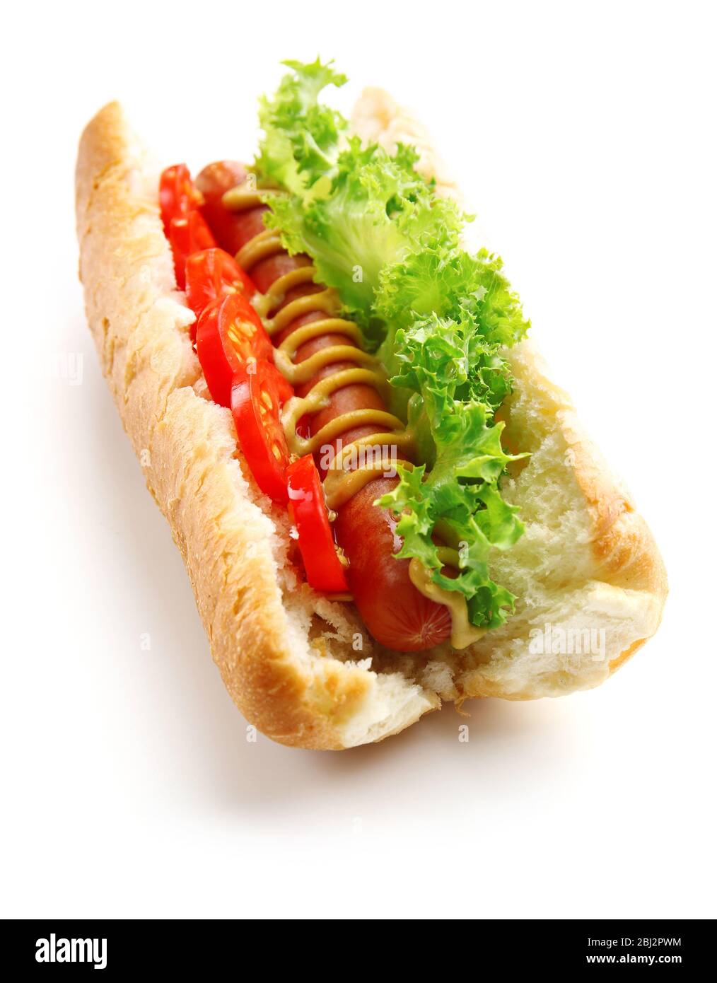 Fresh hot dog isolated on white Stock Photo - Alamy