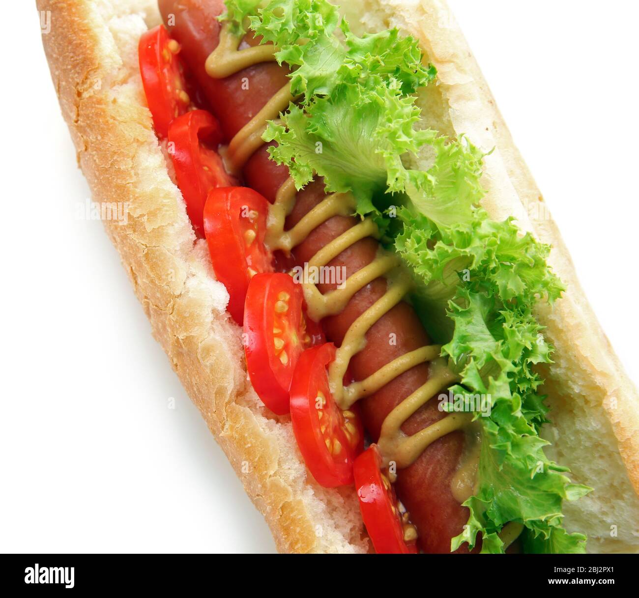 Fresh hot dog isolated on white Stock Photo - Alamy