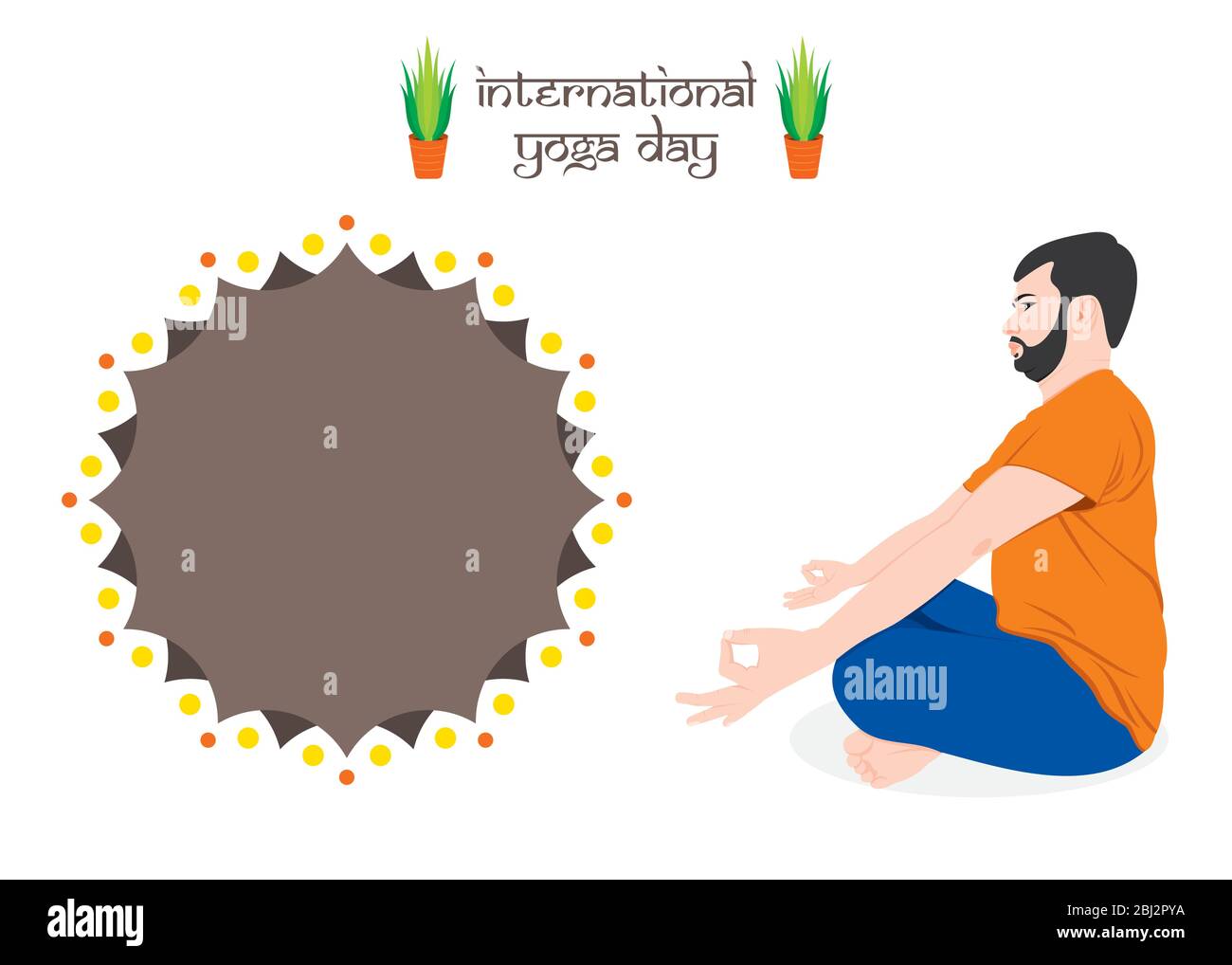 Yoga day banner woman Stock Vector Images - Alamy