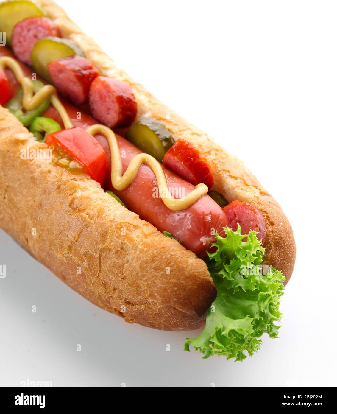 Fresh hot dog isolated on white Stock Photo - Alamy