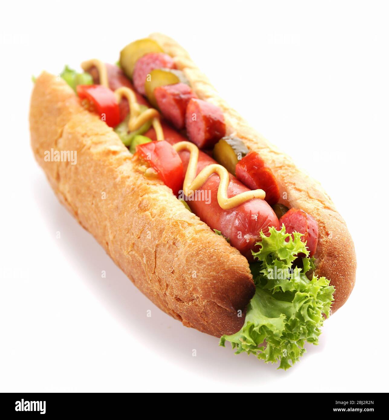 Fresh hot dog isolated on white Stock Photo - Alamy