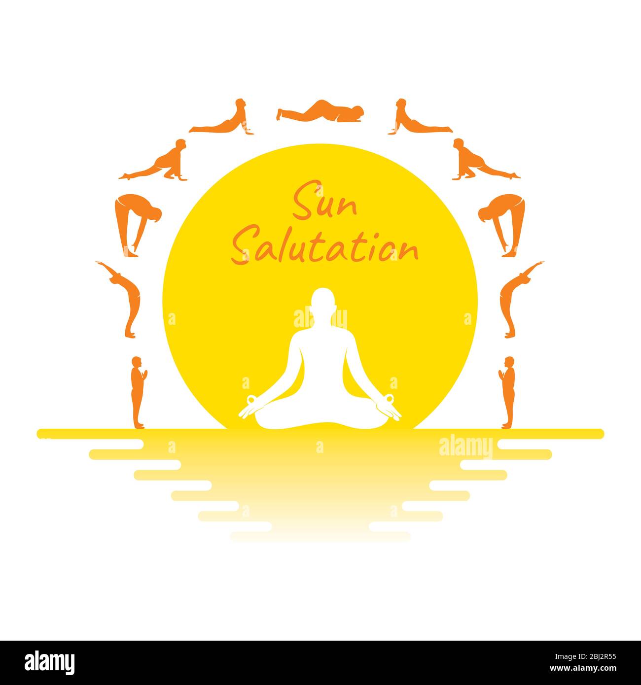 Sun salutation vector vectors Cut Out Stock Images & Pictures - Alamy