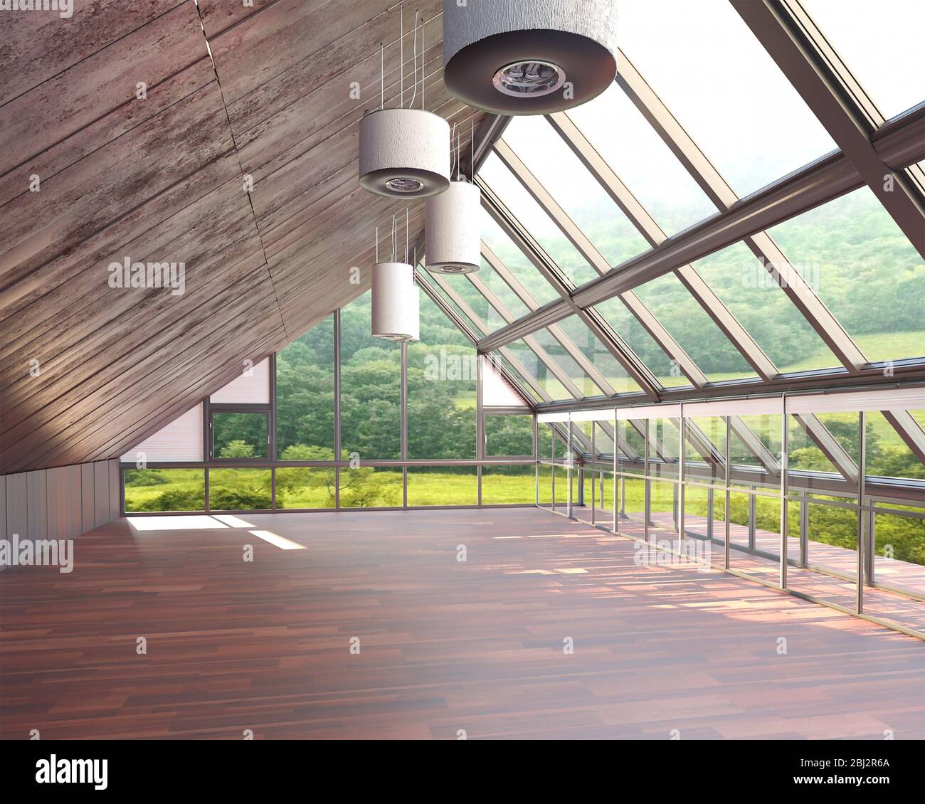 Modern loft interior big windows hi-res stock photography and images ...