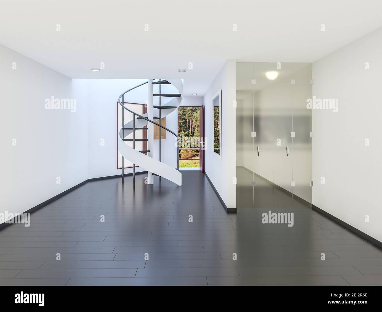 3d rendering of house interior hall Stock Photo - Alamy