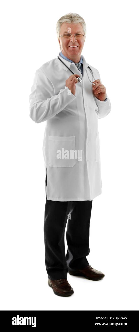 Doctor isolated on white Stock Photo - Alamy