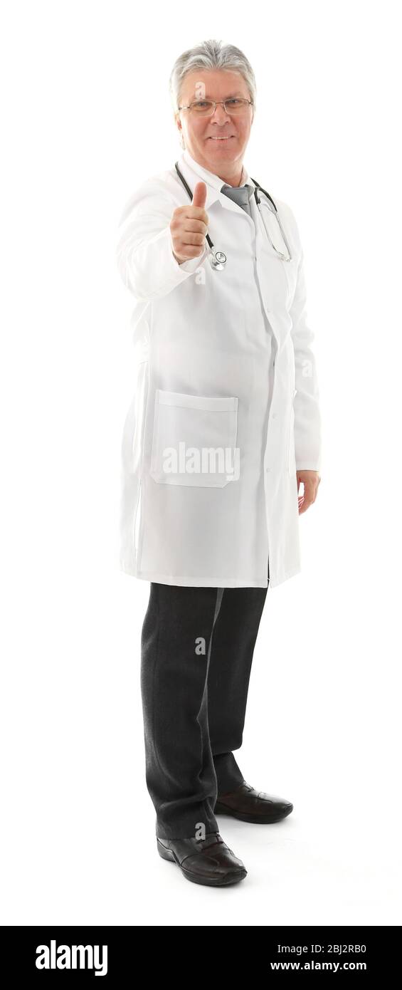 Doctor isolated on white Stock Photo - Alamy