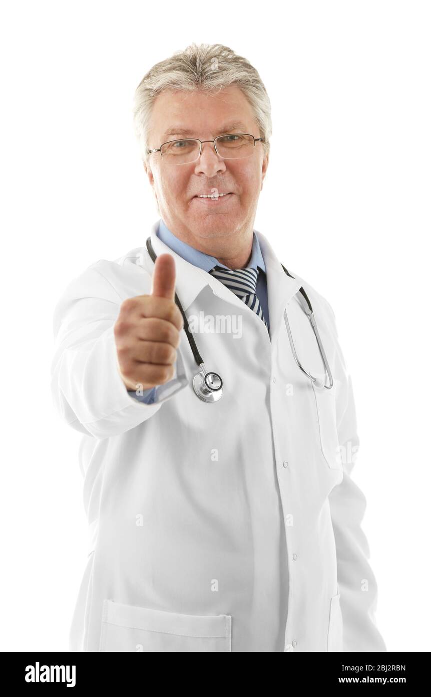 Doctor isolated on white Stock Photo - Alamy