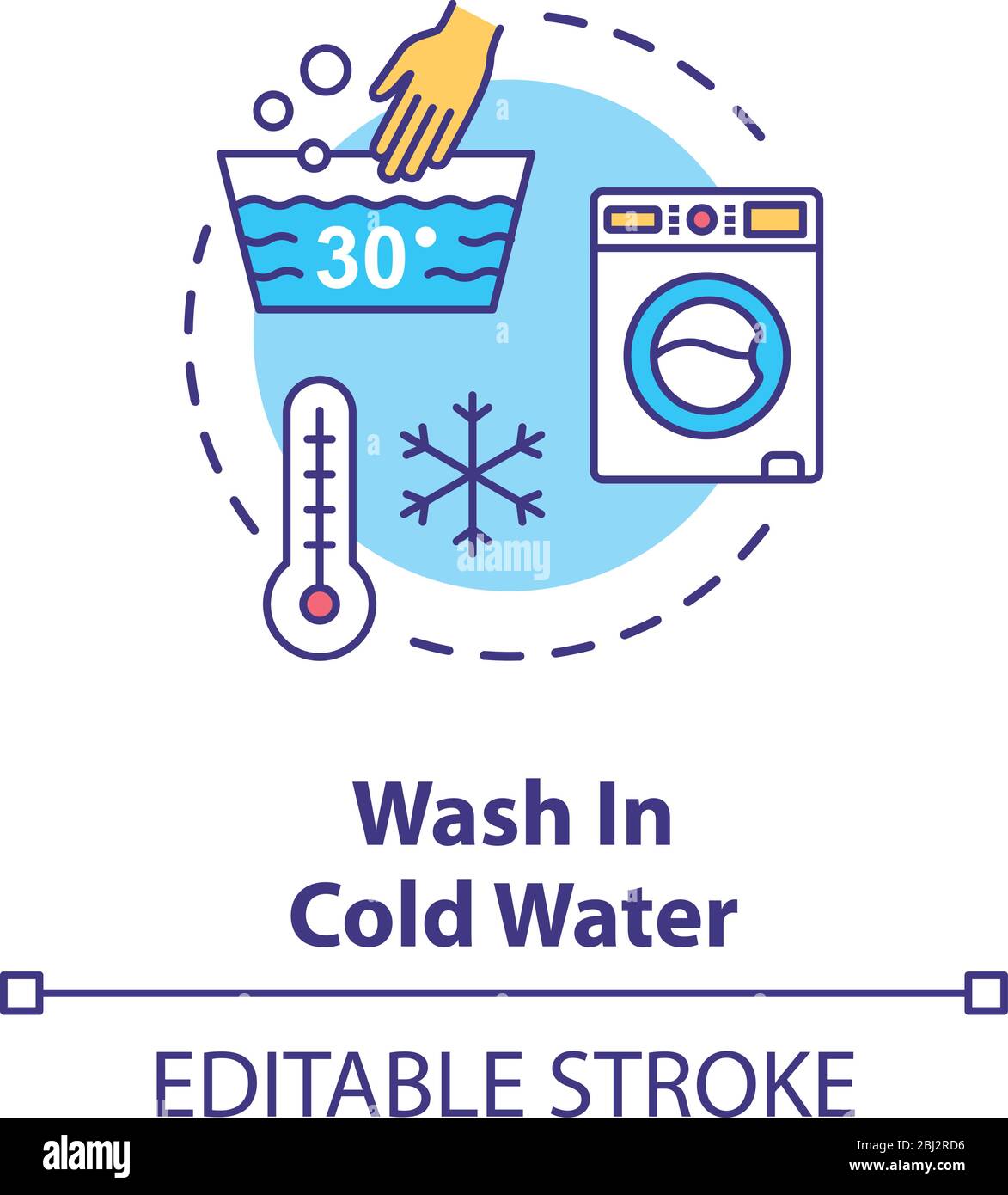 Wash in cold water concept icon Stock Vector Image & Art - Alamy