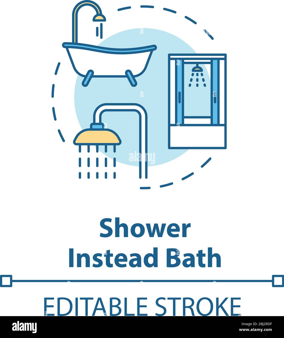 Shower Instead Bath Concept Icon Stock Vector Image And Art Alamy