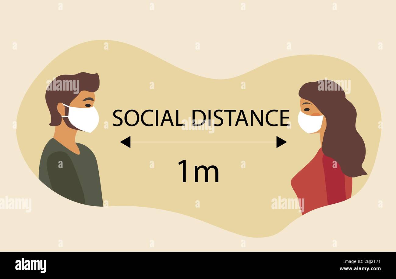 Social distance, self-isolation coronavirus prevention. The guy and the ...