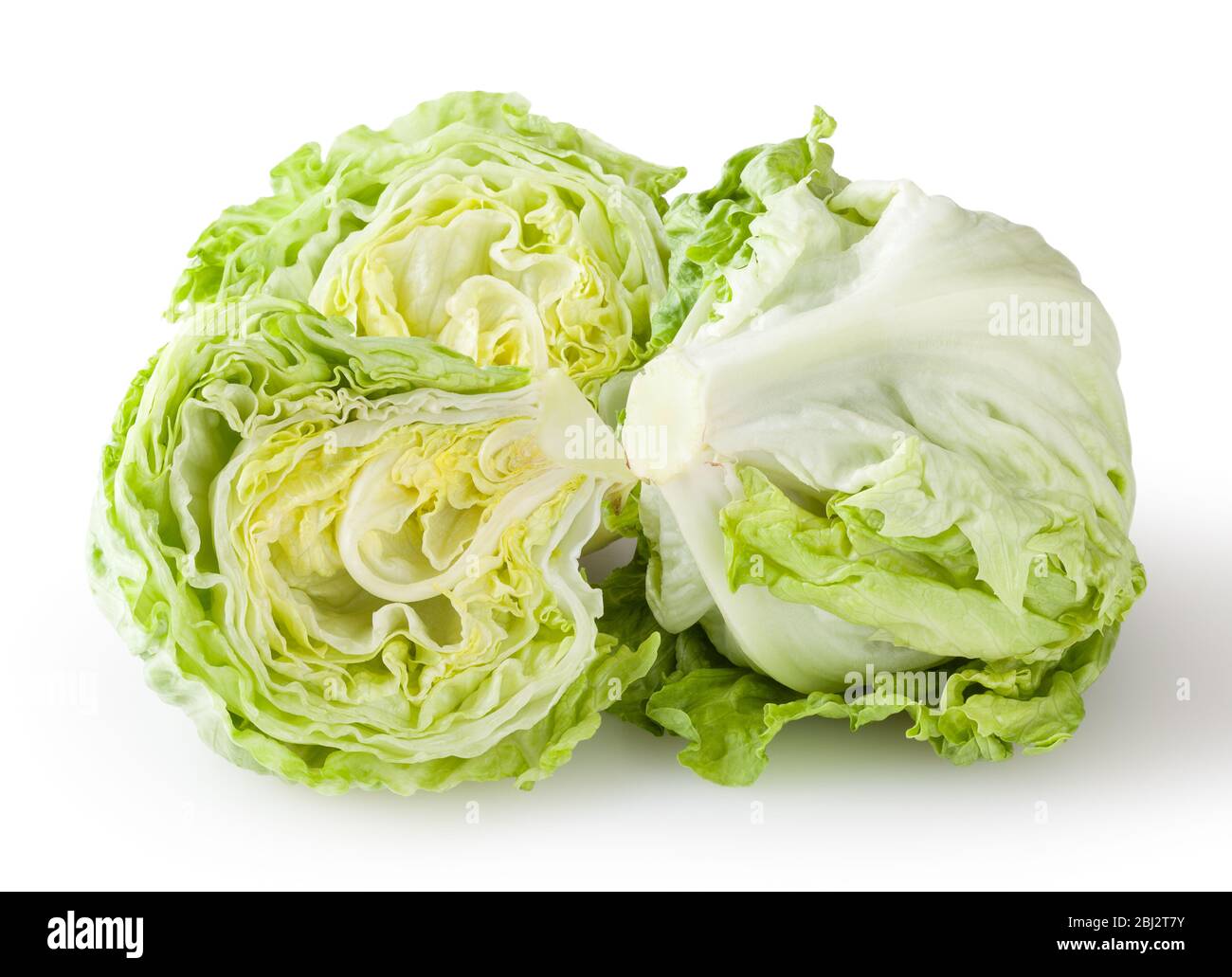 Fresh iceberg lettuce isolated on white background with clipping path ...