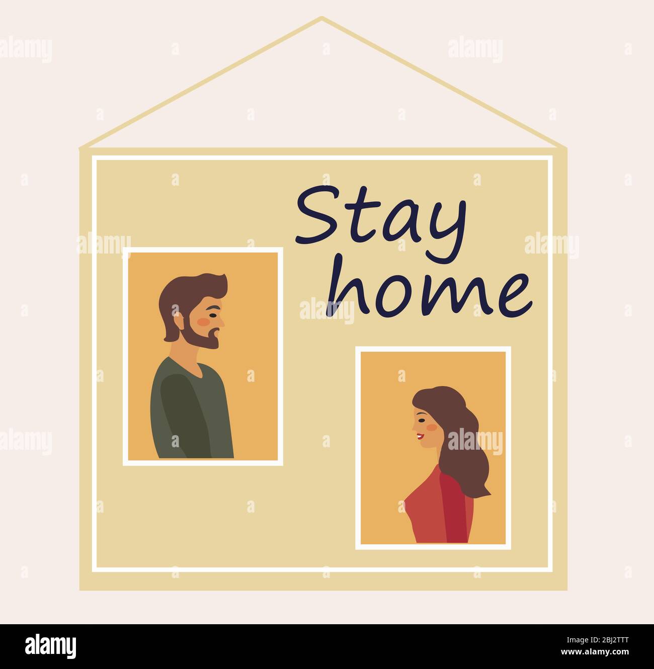 Self-isolation coronavirus prevention. Stay home concept. The guy and ...