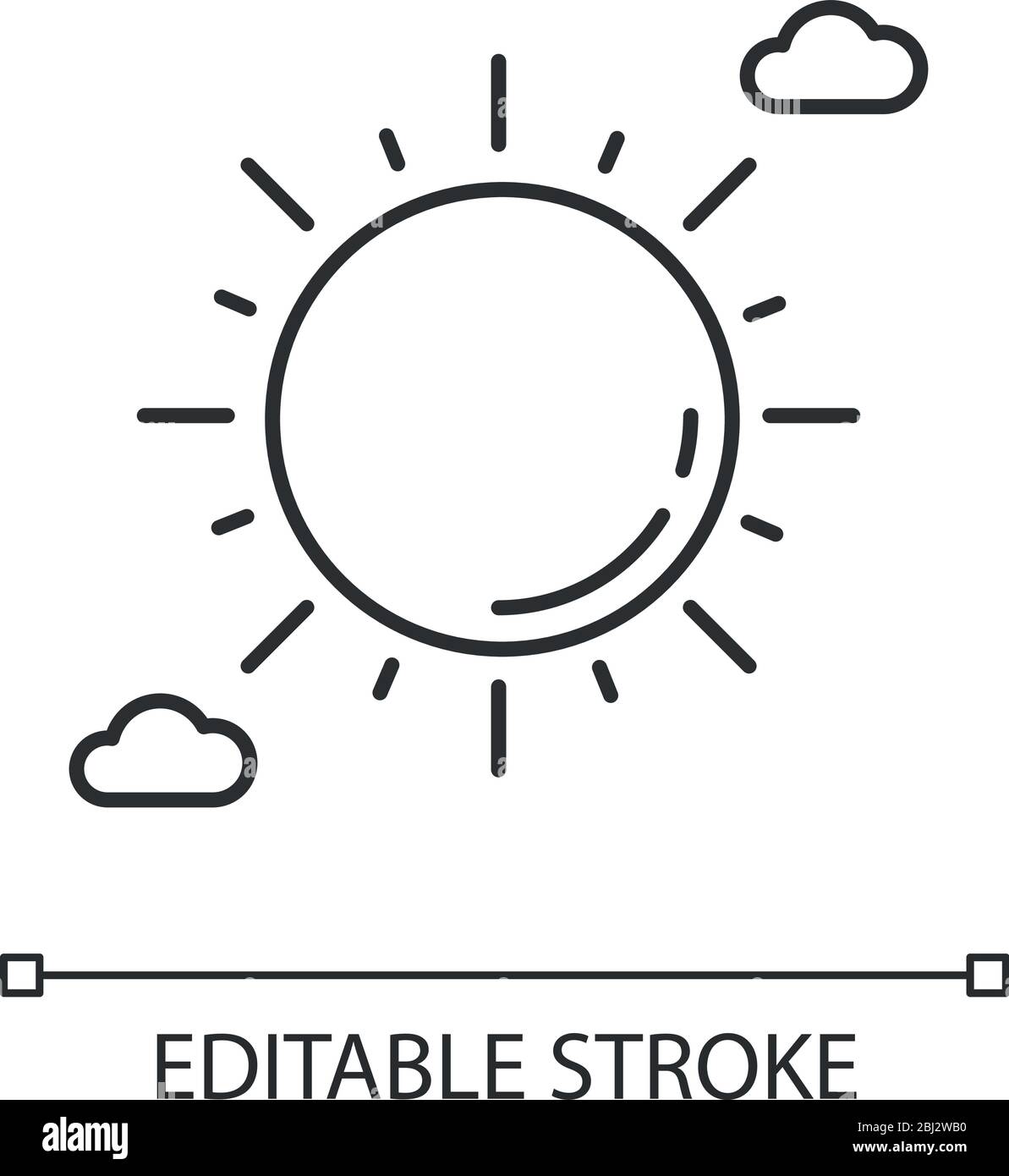 Clear sunny sky pixel perfect linear icon Stock Vector Image & Art - Alamy