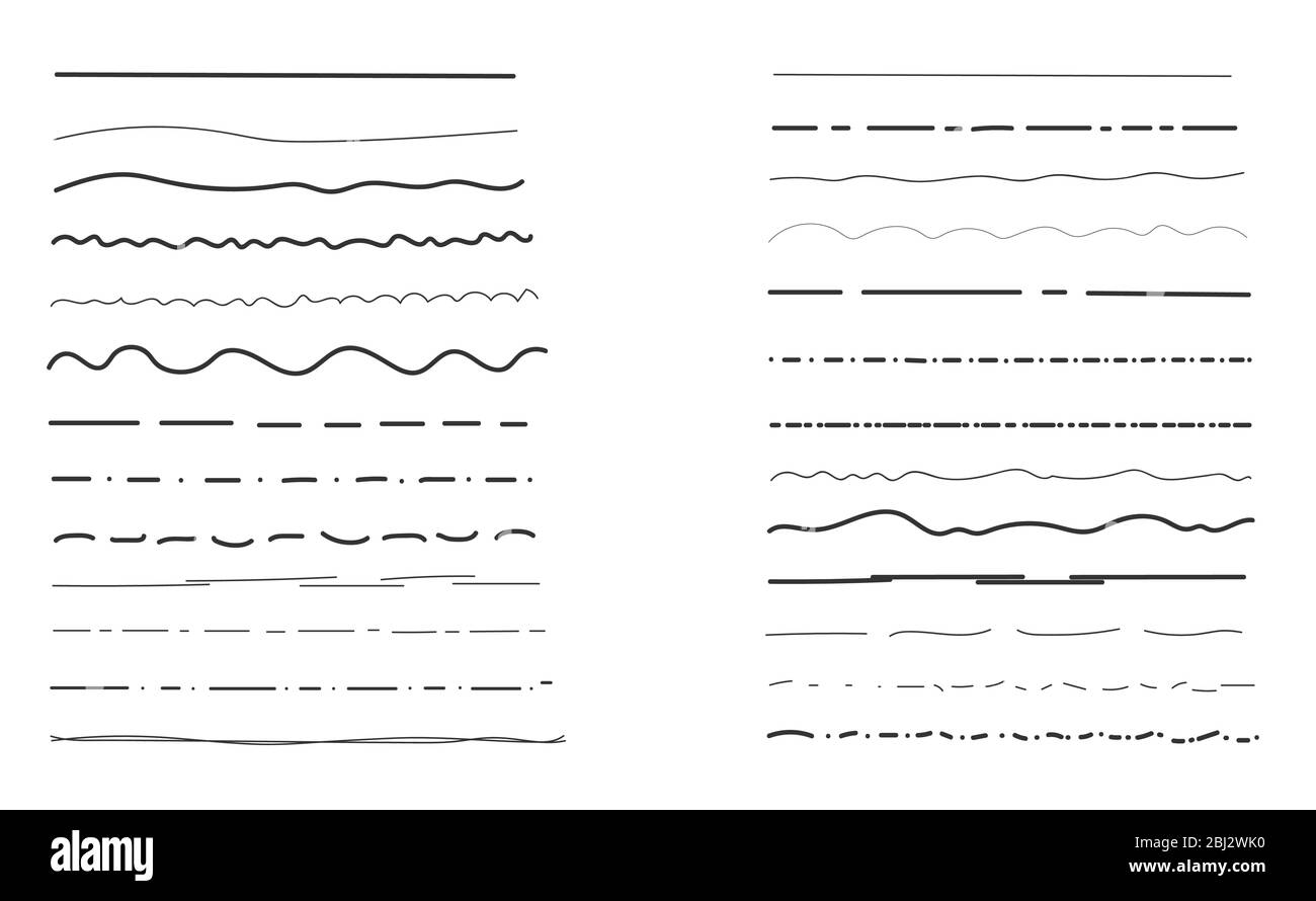 Underline mark border doodle Cut Out Stock Images & Pictures - Alamy