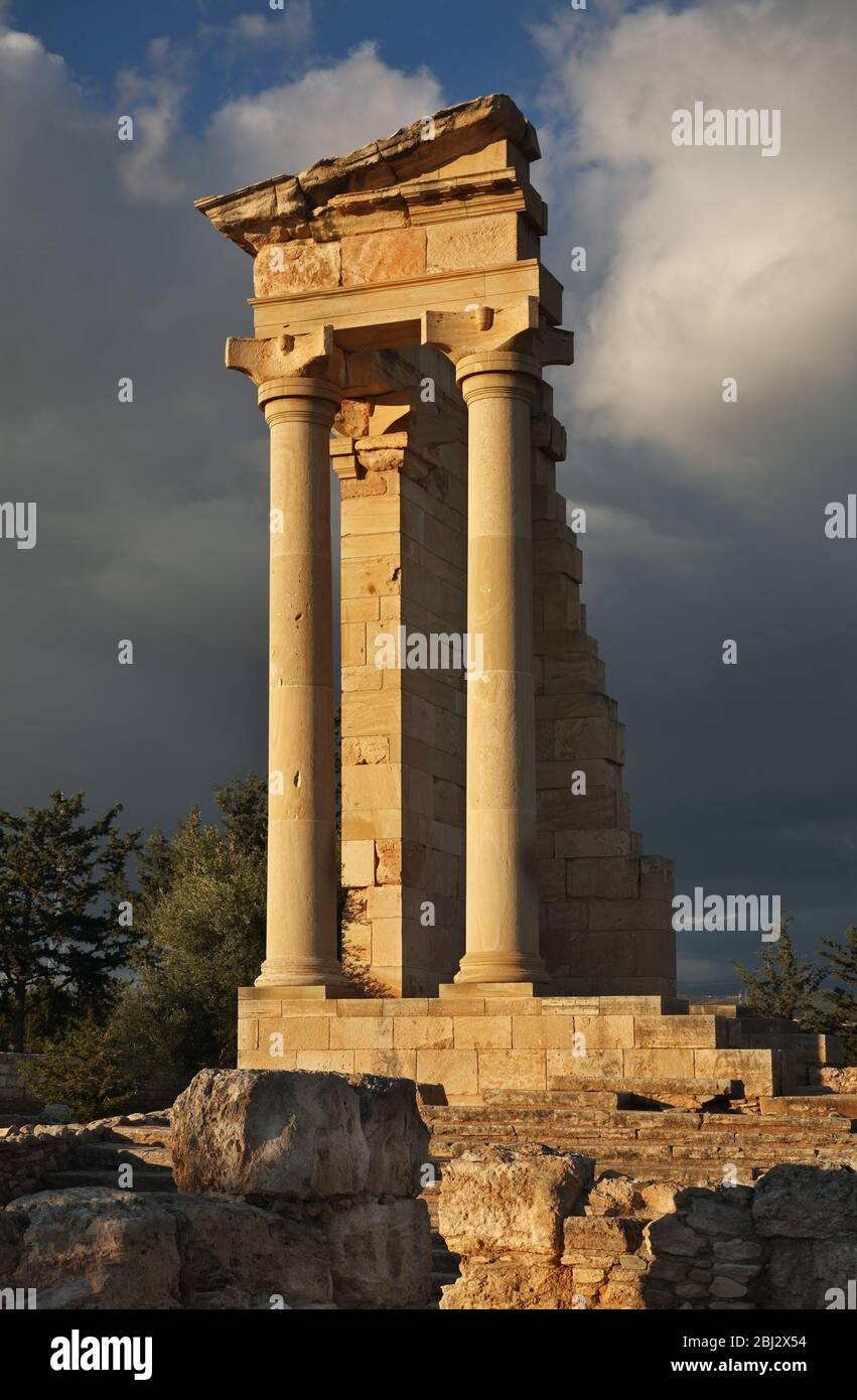 Sanctuary of Apollon Hylatis. Temple of Apollo in Kourion. Cyprus Stock ...
