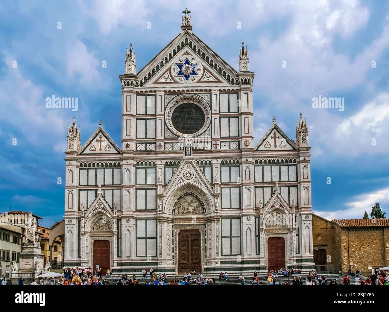 Italy Tuscany - Florence - Piazza Santa Croce- Basilica of Santa Croce ...