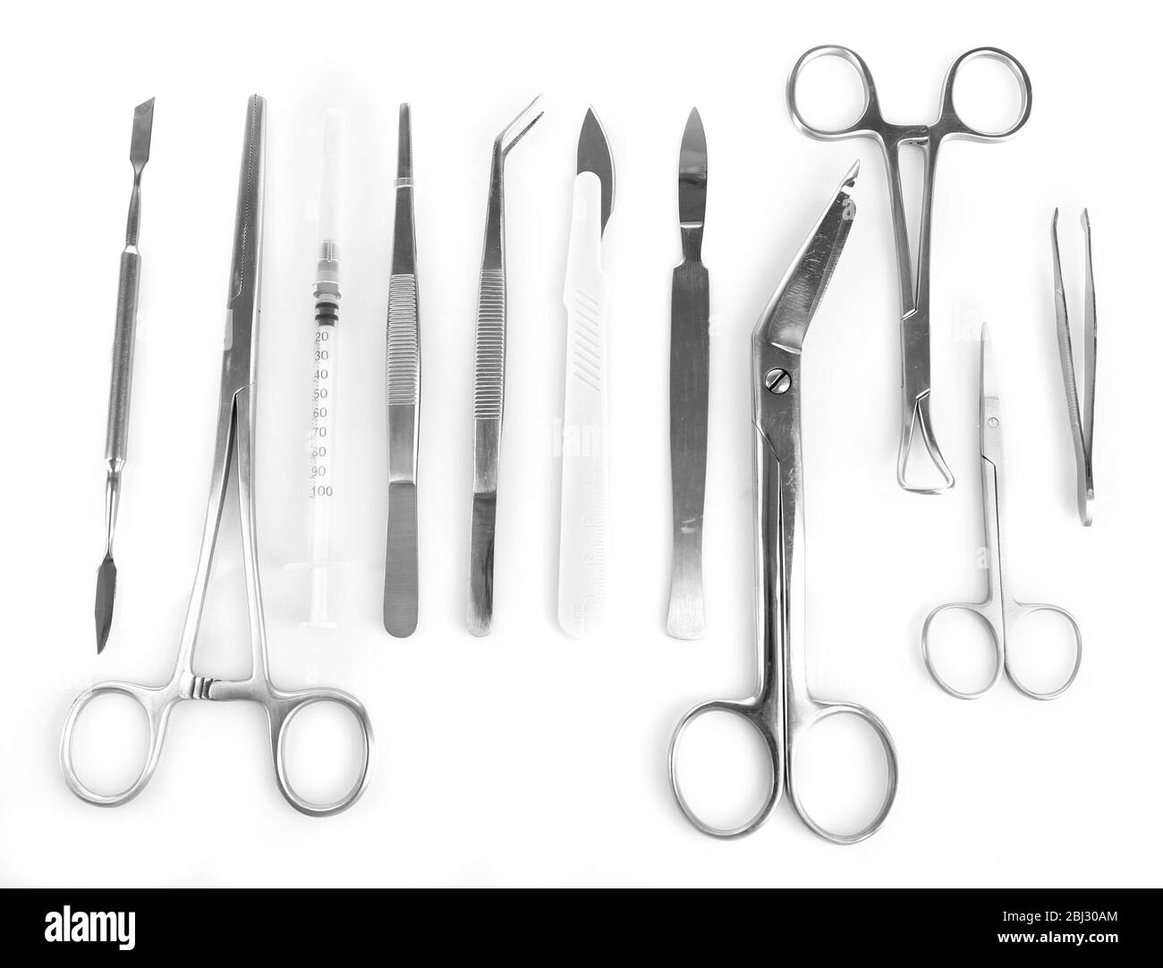 Surgery instruments isolated on white Stock Photo - Alamy
