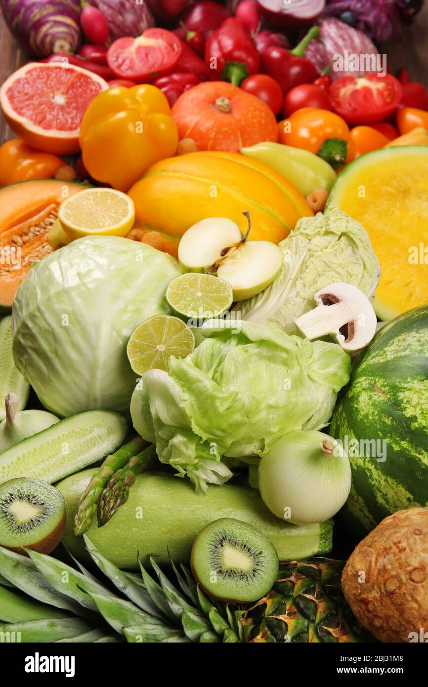 Bright close-up background of fruit and vegetables Stock Photo - Alamy