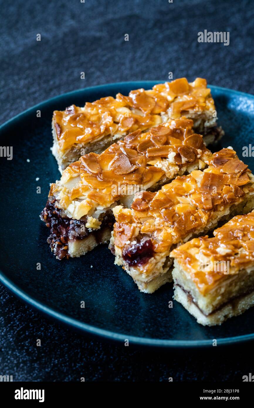 Scandinavian Dessert Swedish Tosca Cake Slices / Toscakaka. Traditional ...