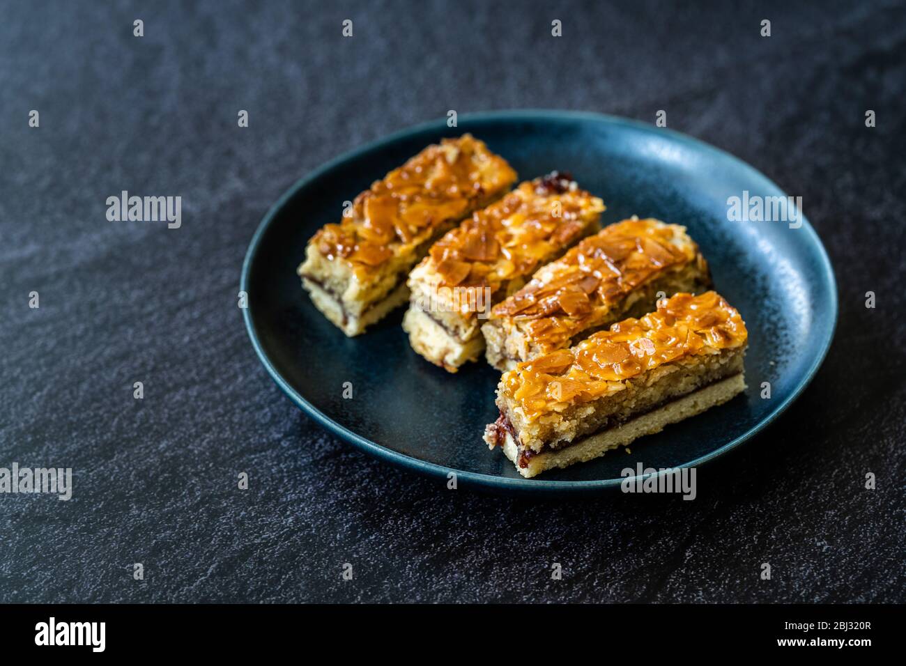 Scandinavian Dessert Swedish Tosca Cake Slices / Toscakaka. Traditional ...